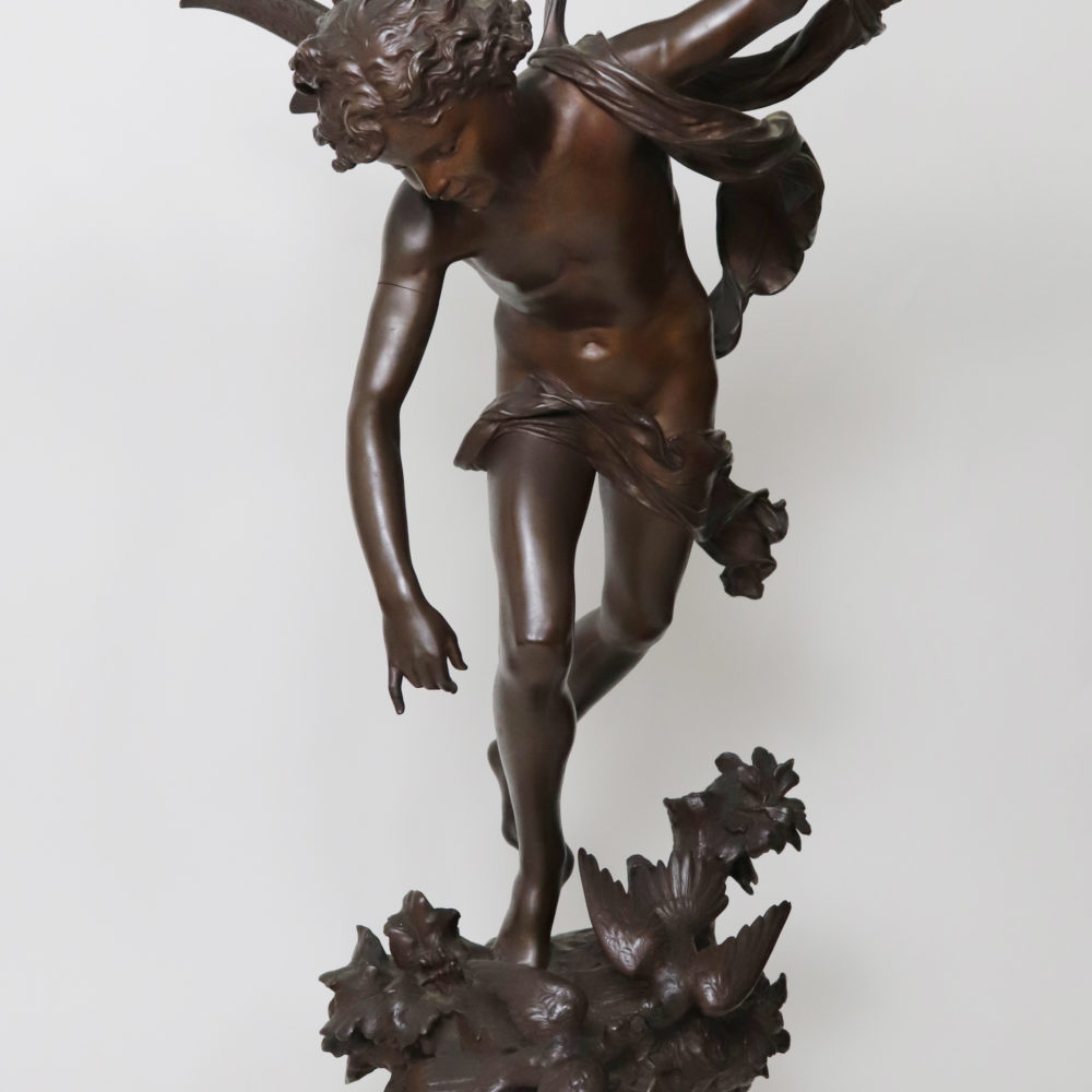 Luca MADRASSI (1848-1919) Puck Important groupe en bronze sculpté à ...