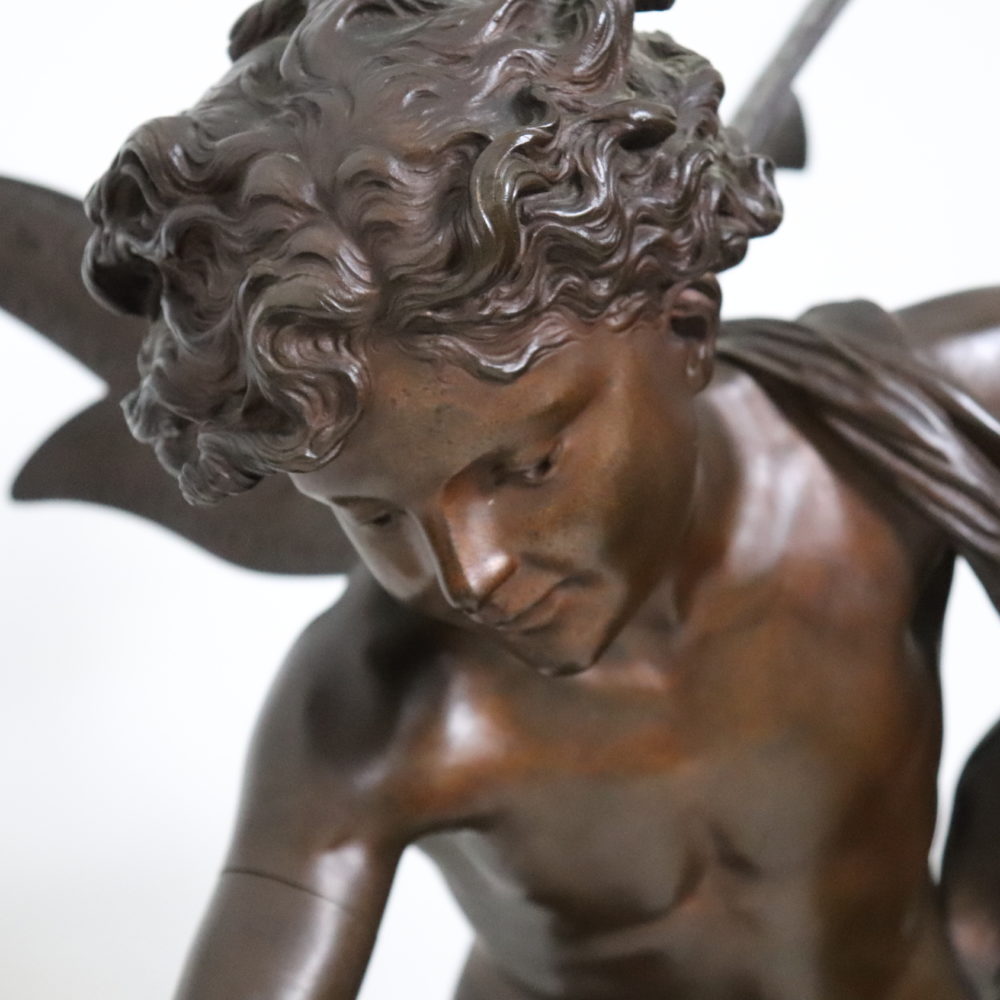 Luca MADRASSI (1848-1919) Puck Important groupe en bronze sculpté à ...