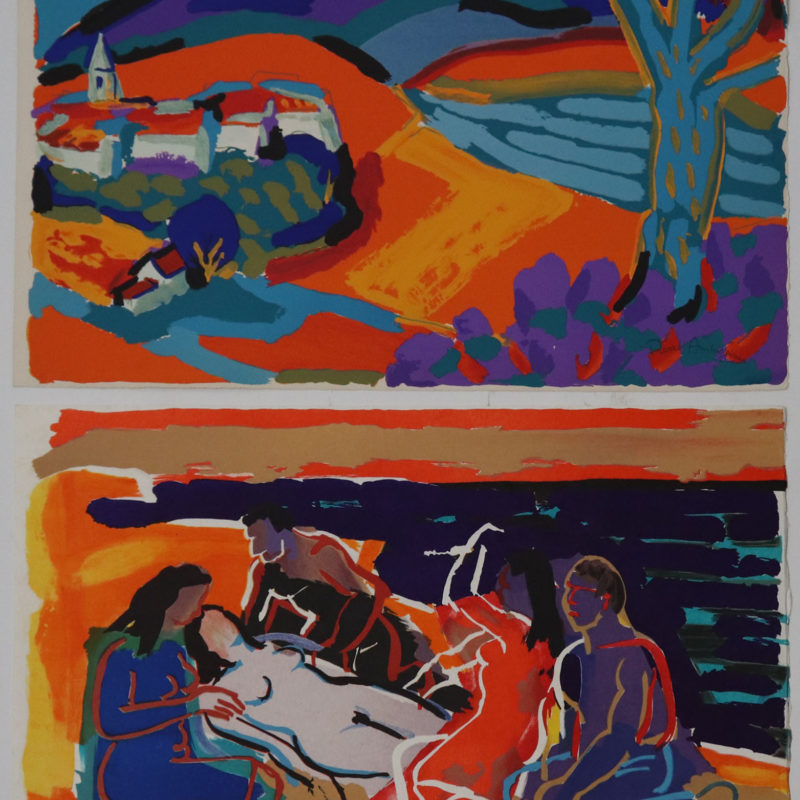 Pierre AMBROGIANI (1907-1985) Paysage La Veillée Ensemble de deux ...